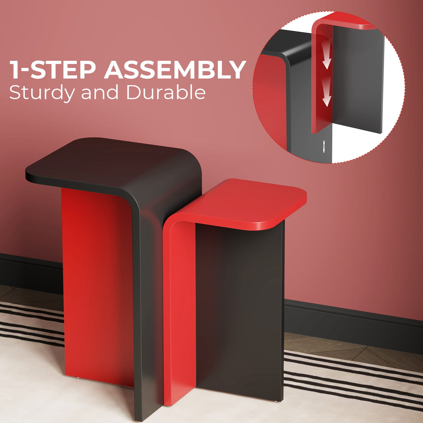 Modern Living Room End Table - Unique Contrasting Color - Flycity